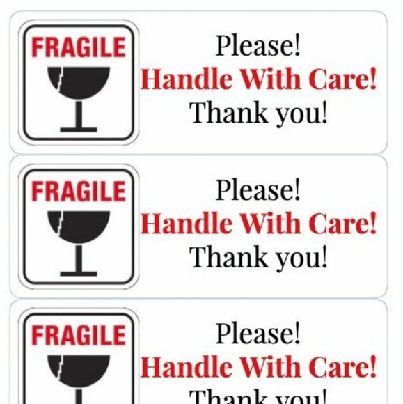 Office | Fragile Stickers Labels Red Black White Stickerp | Poshmark